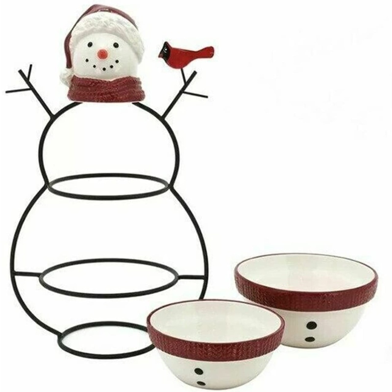 Wmmb ชั้นวางจานชามผลไม้สโนว์แมนสําหรับตกแต่งปาร์ตี้คริสต์มาส - warmhome01.th - ThaiPick