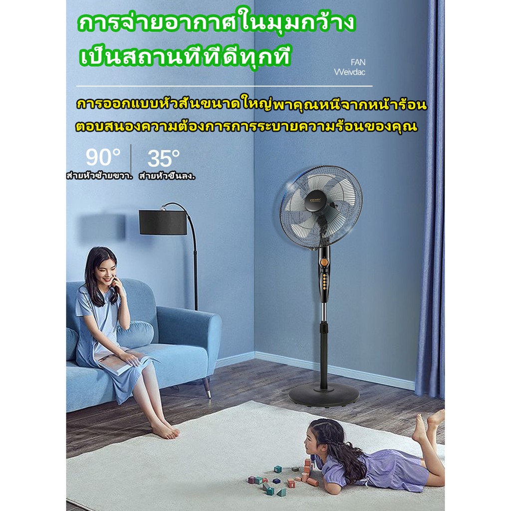 ใส่โค้ด JULINC30 ลดเหลือ 447.-พัดลมตั้งพื้น พัดลมไฟฟ้าตั้งพื้น 5 ใบพัด ...