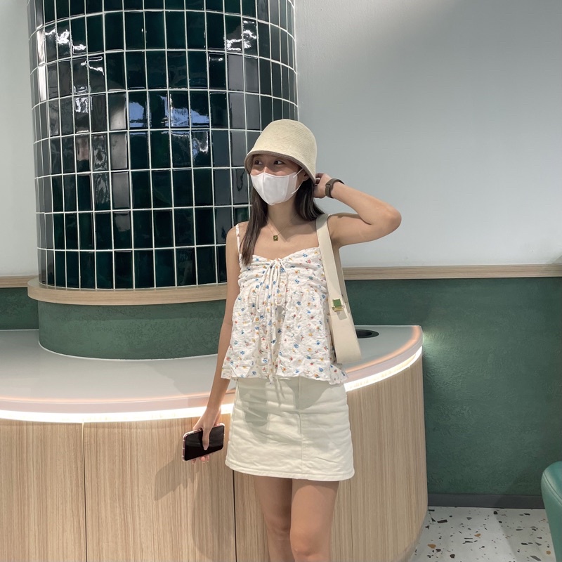 พรี 7 วันBonnie Goods Bunny Top สายเดี่ยวสีครีมลายดอกไม้ - bonnie.goods ...