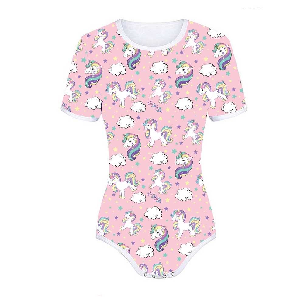 Yolien Adult Baby Diaper Lover (ABDL) Button Crotch Romper Onesie ...