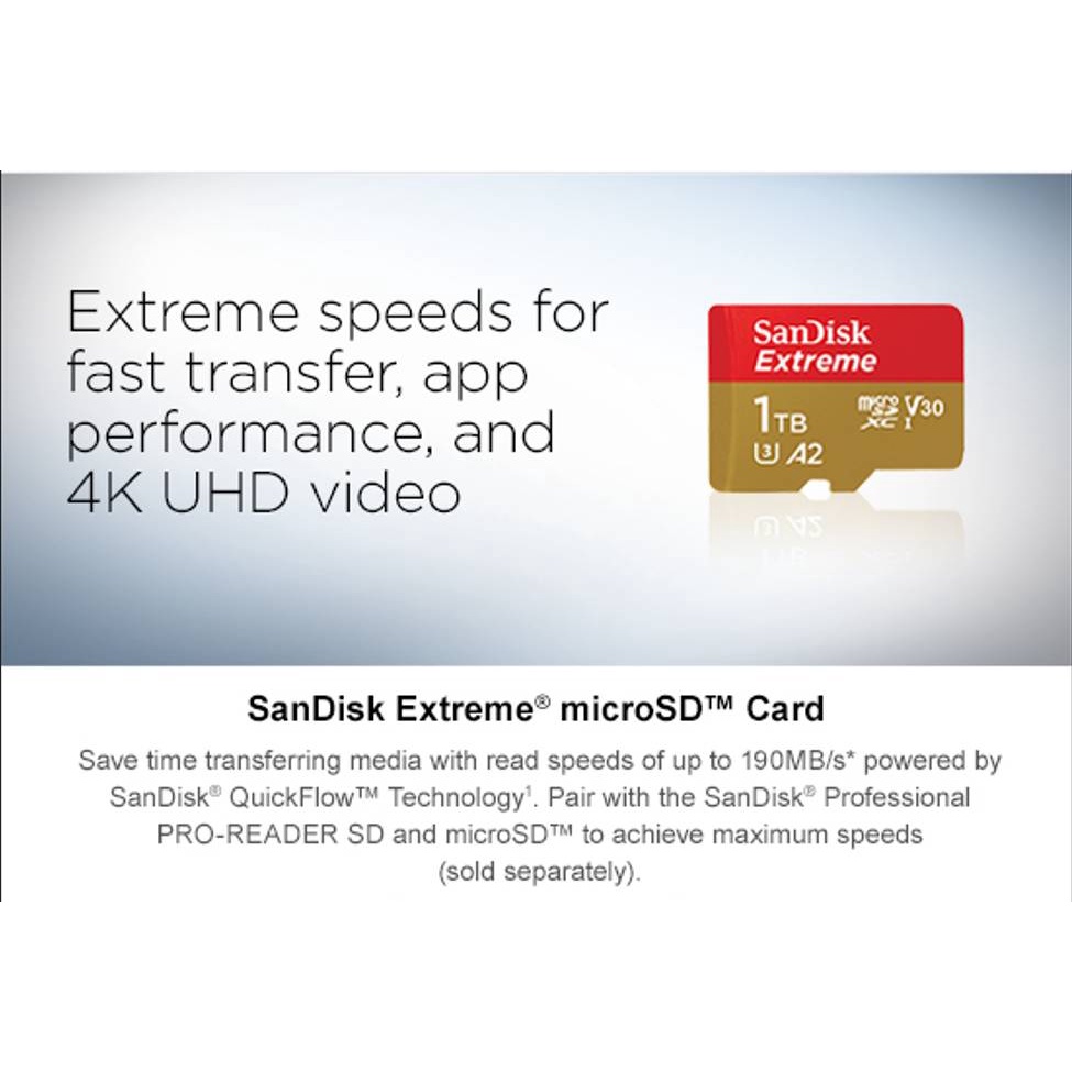 SanDisk EXTREME micro SDXC UHS-I A2 512GB (SDSQXAV-512G-GN6MN) reads ...