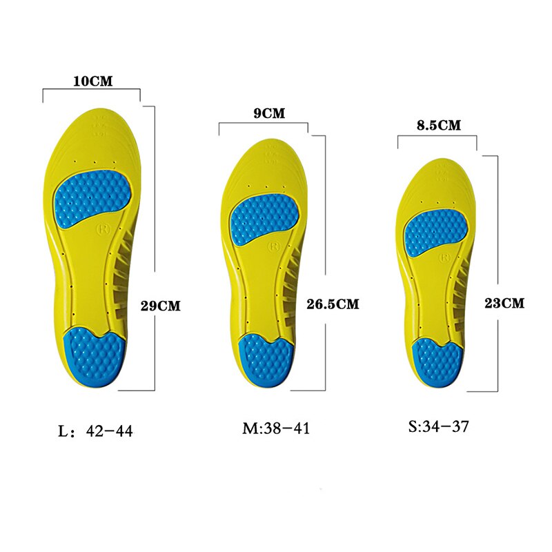 Women Men Gel Sport Insoles Shock Absorbing PU Running Basketball ...