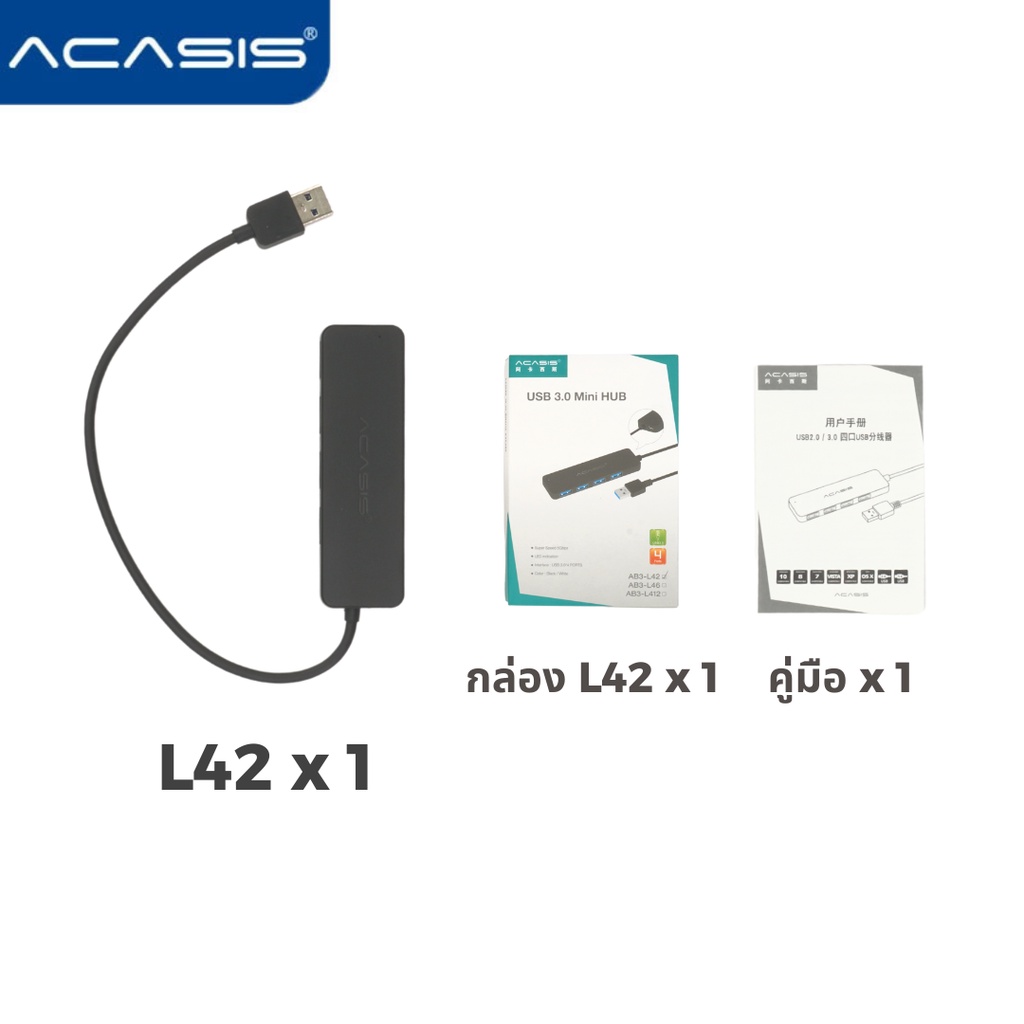 Acasis AB3 USB 3.0 Mini Hub 4 Port - Acasis Thailand - ThaiPick