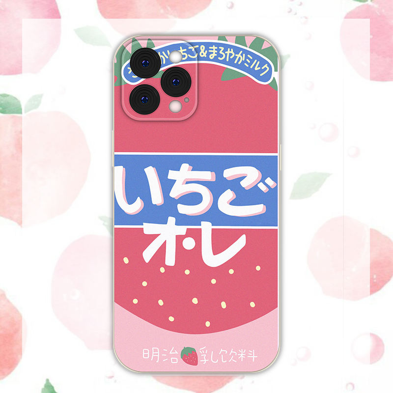 เคสซิลิโคน iphone 12 Strawberry peach drink เคสไอโฟน7plus เคส iphone 11 7 8 IPhone 12 pro max ...