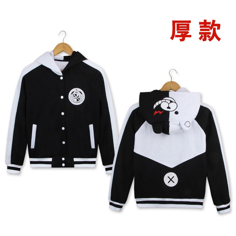 Women Men Anime Hoodies Jacket Danganronpa Trigger Happy Havoc Monokuma ...
