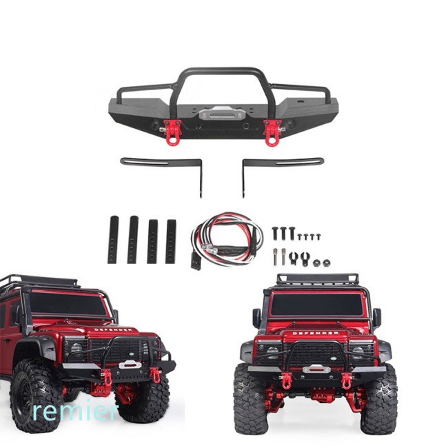 Toy TRX-4 Metal Front Bumper with Led Light for 1/10 RC Crawler Car ...