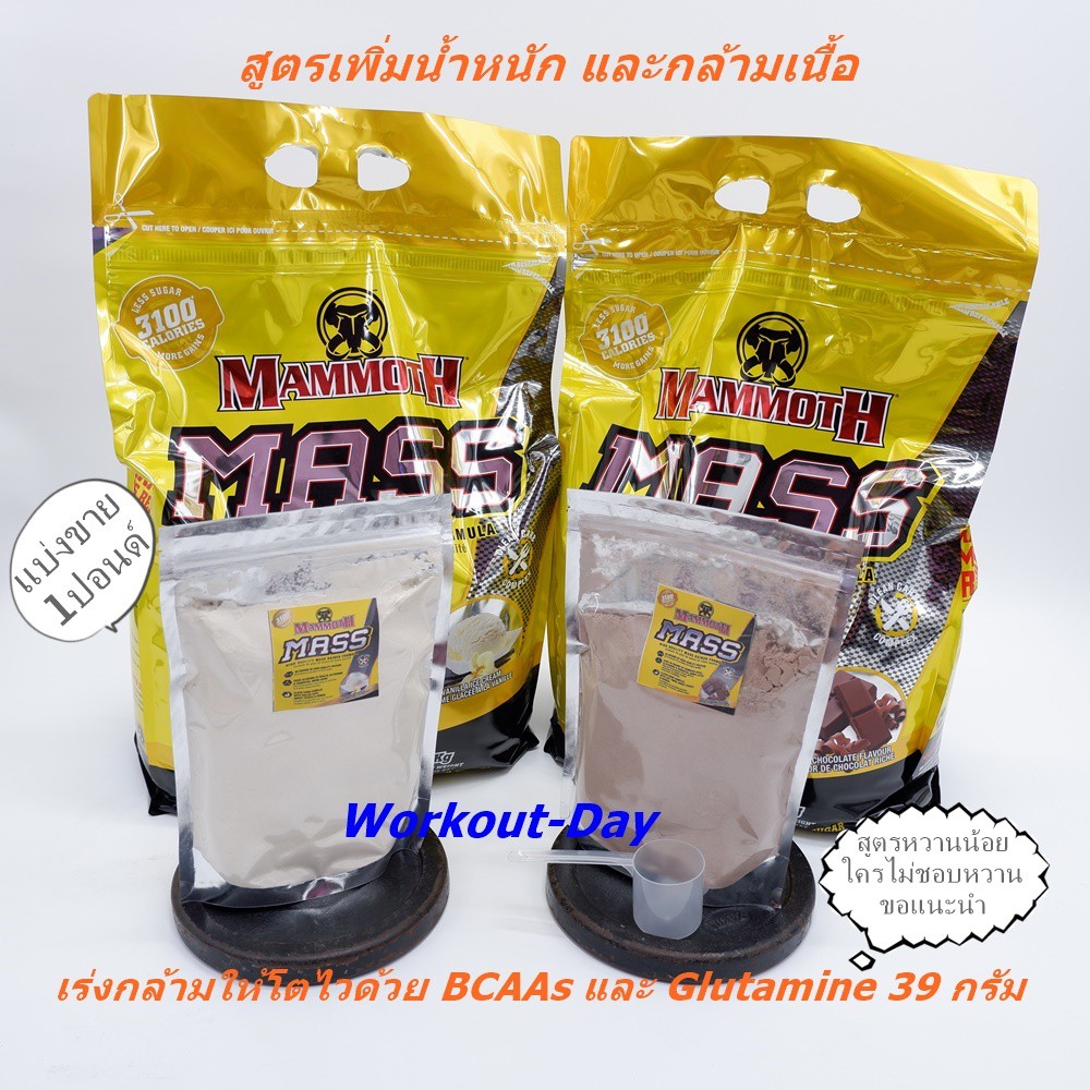 เวย์โปรตีนเพิ่มน้ำหนัก Mammoth mass แบ่งขาย1ปอนด์ เพิ่มน้ำหนัก สร้าง ...