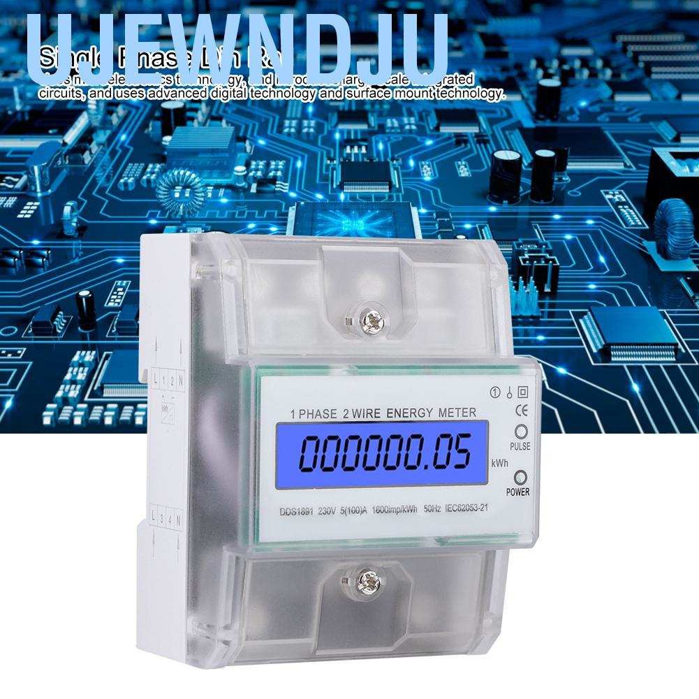 Ujewndju 1600imp / Kwh Single Phase Din Rail Meter 4p หน้าจอ Lcd ...