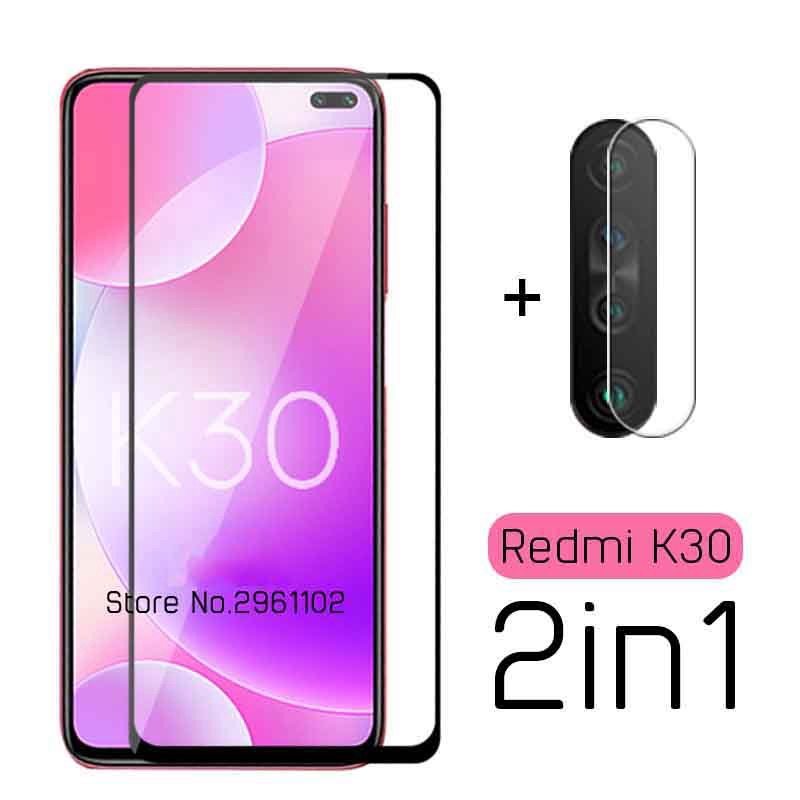 2in1 Xiaomi Redmi K30 Full Screen Tempered Glass Film +Camera lens film ...