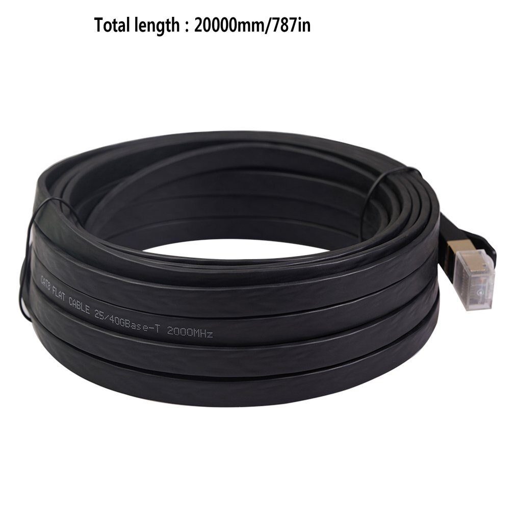 Oxygen-free Copper Tape Double-shielded CAT8 Flat Network Cable 10 ...