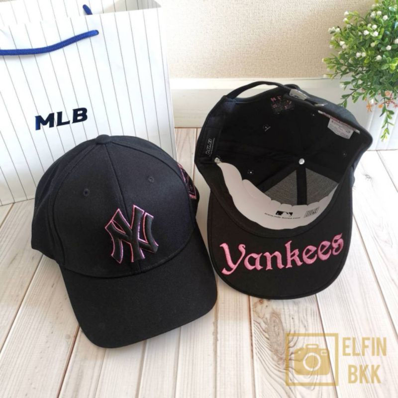 แท้ MLB Diamond logo patch ball Cap หมวกแก๊ป MLB NYLA ปักตกแต่งด้านข้าง ...