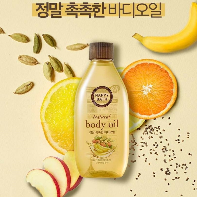 (แท้100พร้อมส่ง ส่งฟรีมีส่วนลดร้านค้า)Happy Bath Body Oil บอดี้ออยล์ ...