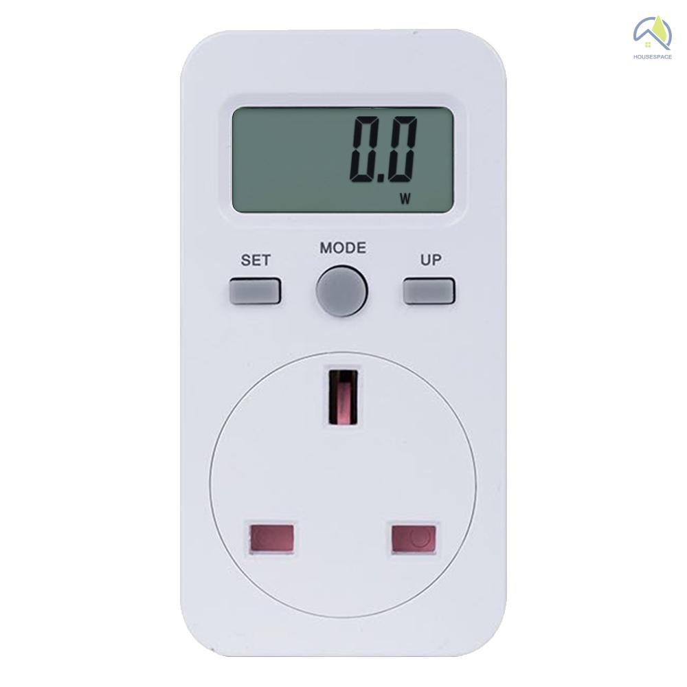 ⚙ UK Plug Plug-in Digital LCD Energy Monitor Power Meter Electricity ...