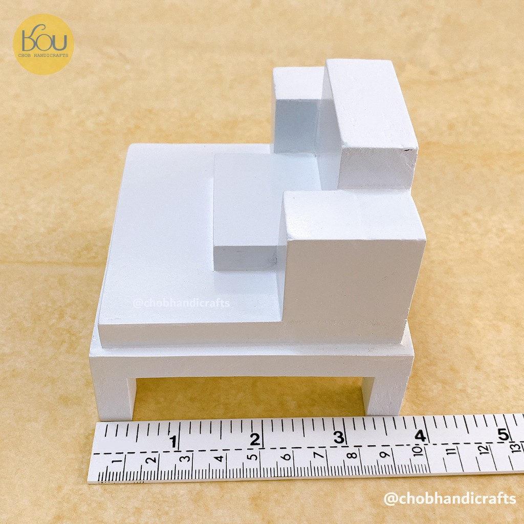 baanchan14 ของจิ๋ว โต๊ะหมู่บูชาพระ ฐานวางพระ แท่นวางพระ สีขาว โต๊ะไม้ โต๊ะหมู่บูชา ไม้ขนาดเล็ก ...