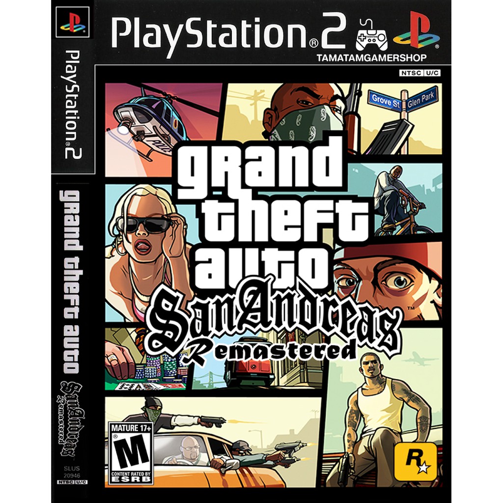 แผ่นเกมส์PS2 GTA San Andreas Remaster ps2 เกมเพล2 แผ่นplay2 Grand Theft ...