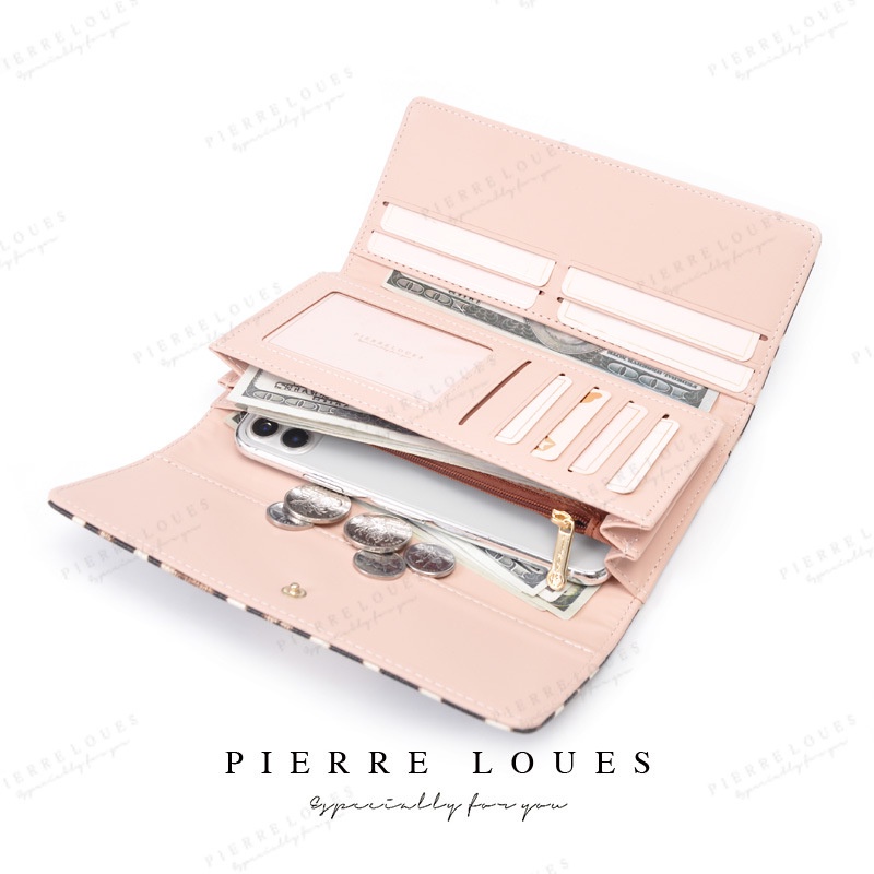 Pierre Loues กระเป๋าสตางค์ ใบยาว สไตล์ยุโรป และอเมริกา สําหรับผู้หญิง ...
