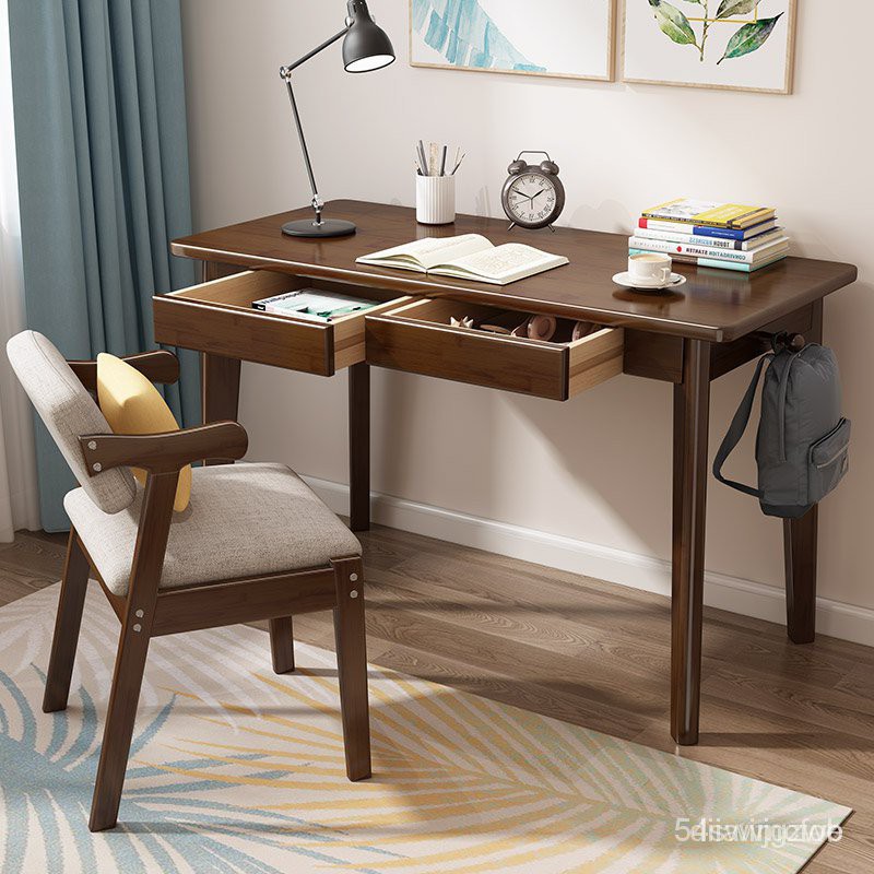 Solid Wood Small Desk Simple Student Household Bedroom Small Apartment ...