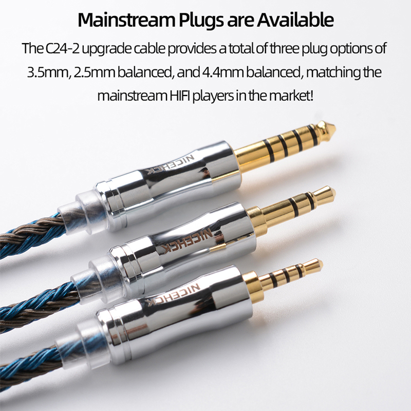 NiceHCK C24-2 24 Core Silver Plated Copper Alloy Copper Headset Cable 3 ...