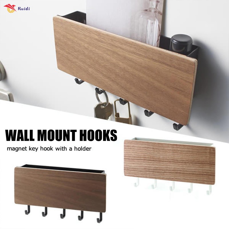 Wall Mounted Key Holder Key Chain Rack Hanger with 5 Hooks Multiple ...