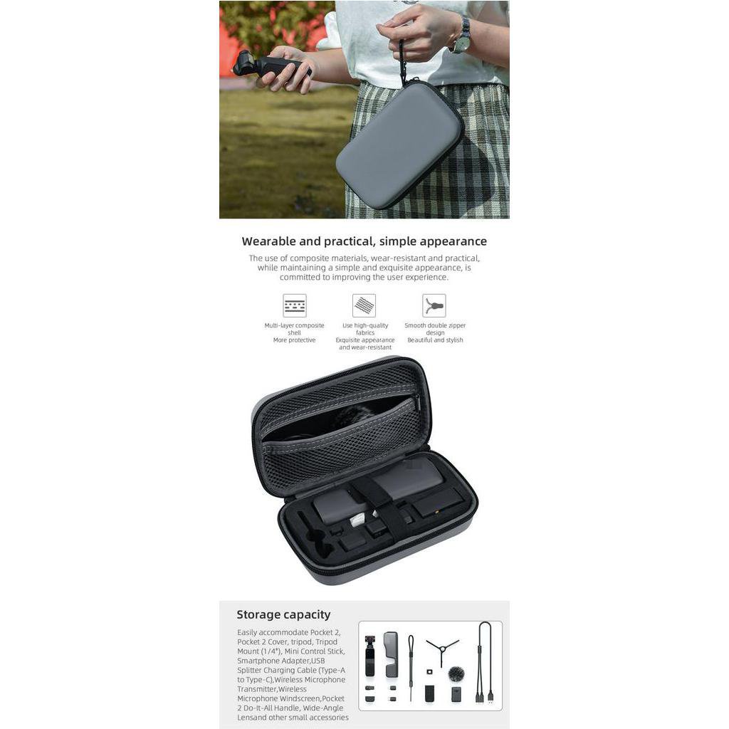 Portable Bag Storage Box for DJI Pocket 2 Mini Carrying Case PU EVA ...