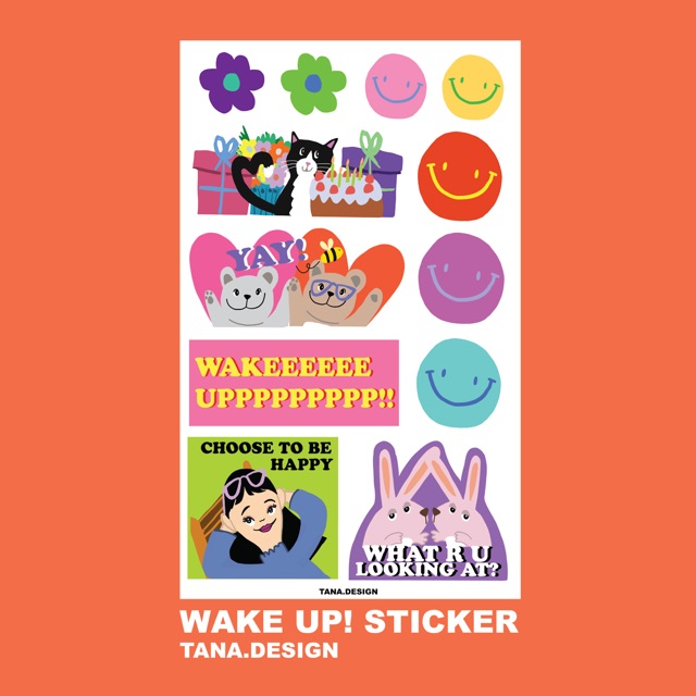 Wake up! Sticker (transparent) | Shopee Thailand