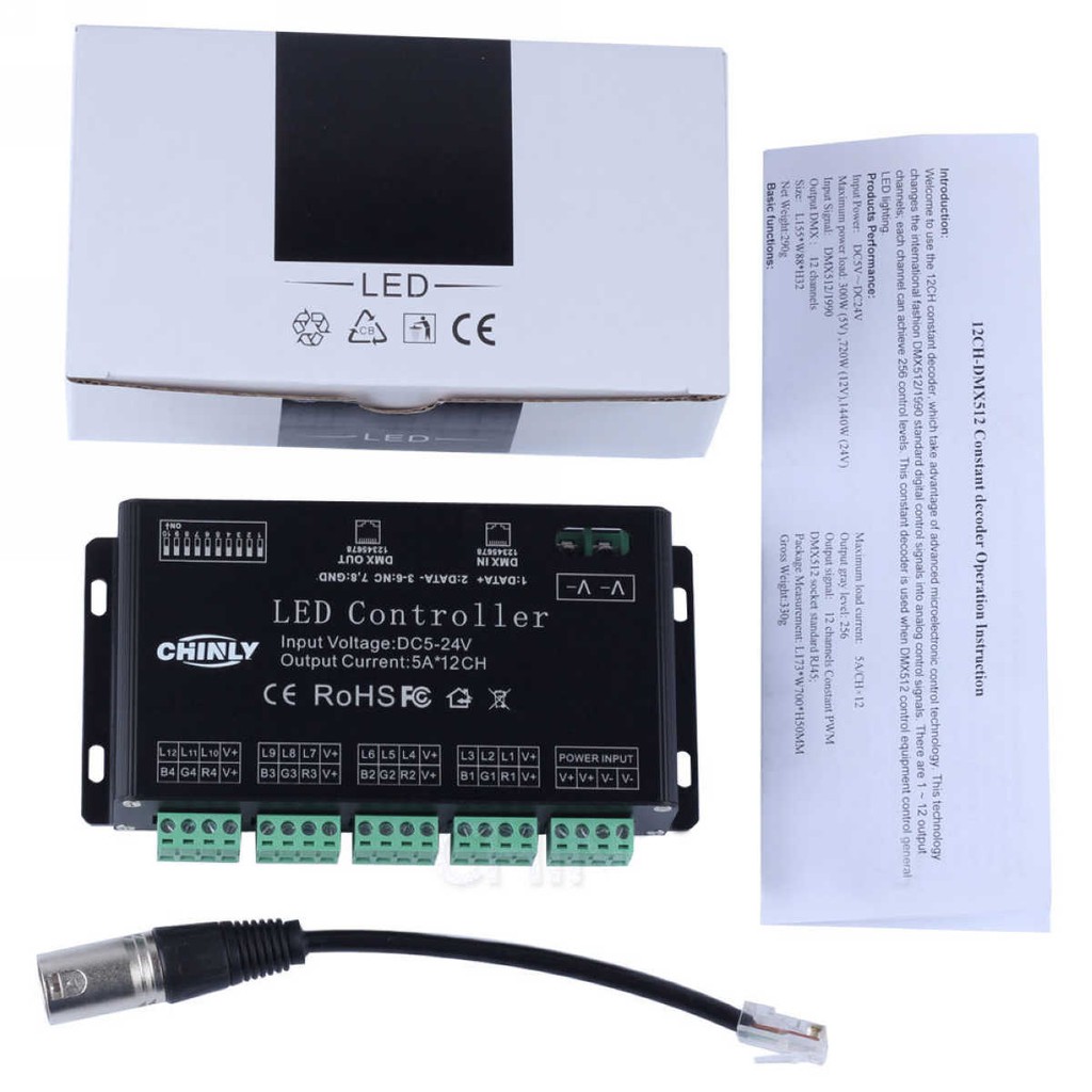 12 channel rgb dmx led โมดูลถอดรหัส dmx 5v - 24 v dysunbey - dysunbey ...