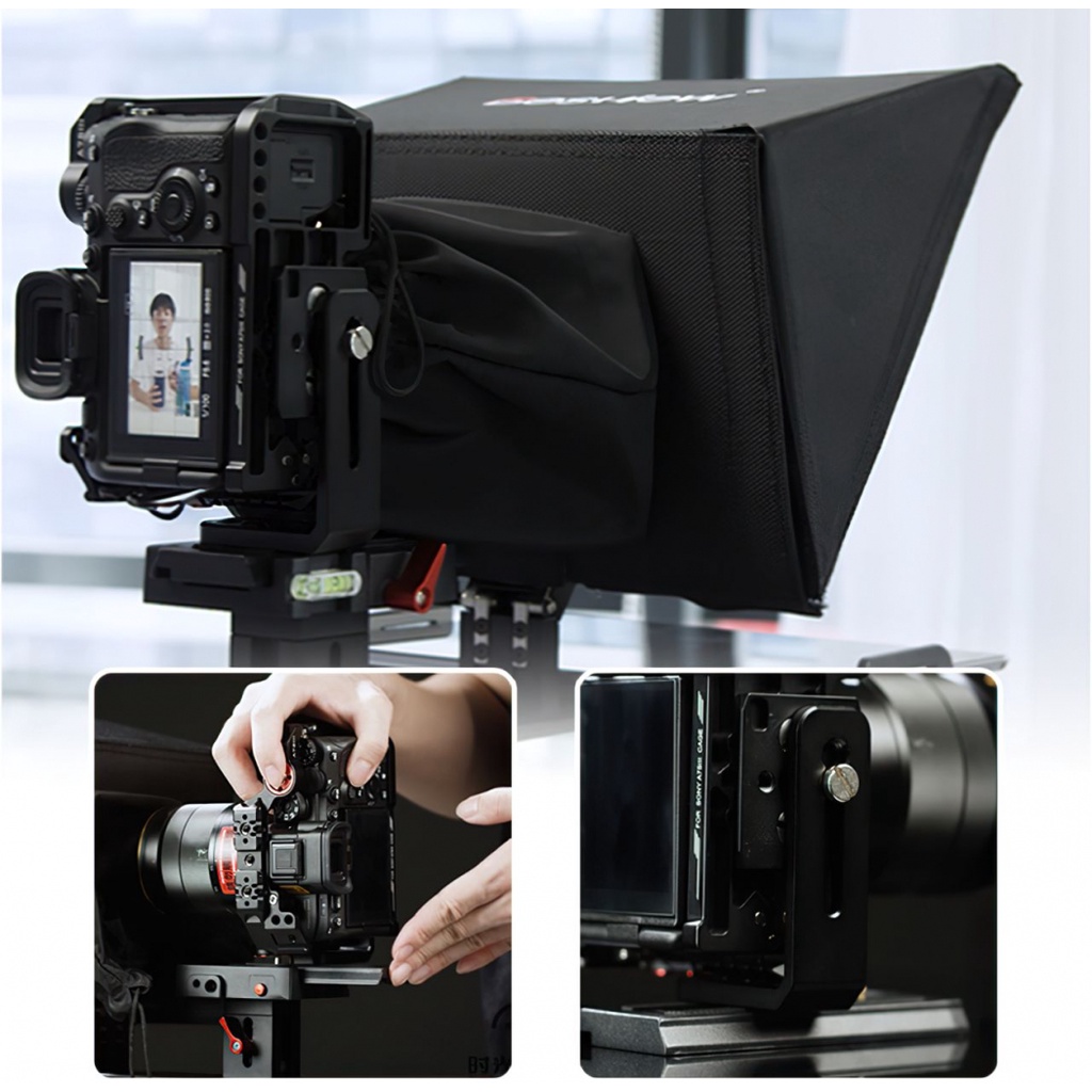 Bestview T12 Teleprompter สำหรับโทรศัพท์แท็บเล็ตกล้อง DSLR Prompter จอ ...