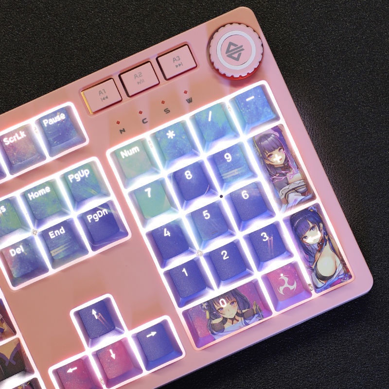 PBT Genshin Impact Keycap Raiden General Baal แป้นพิมพ์เครื่องกล Keycap ...