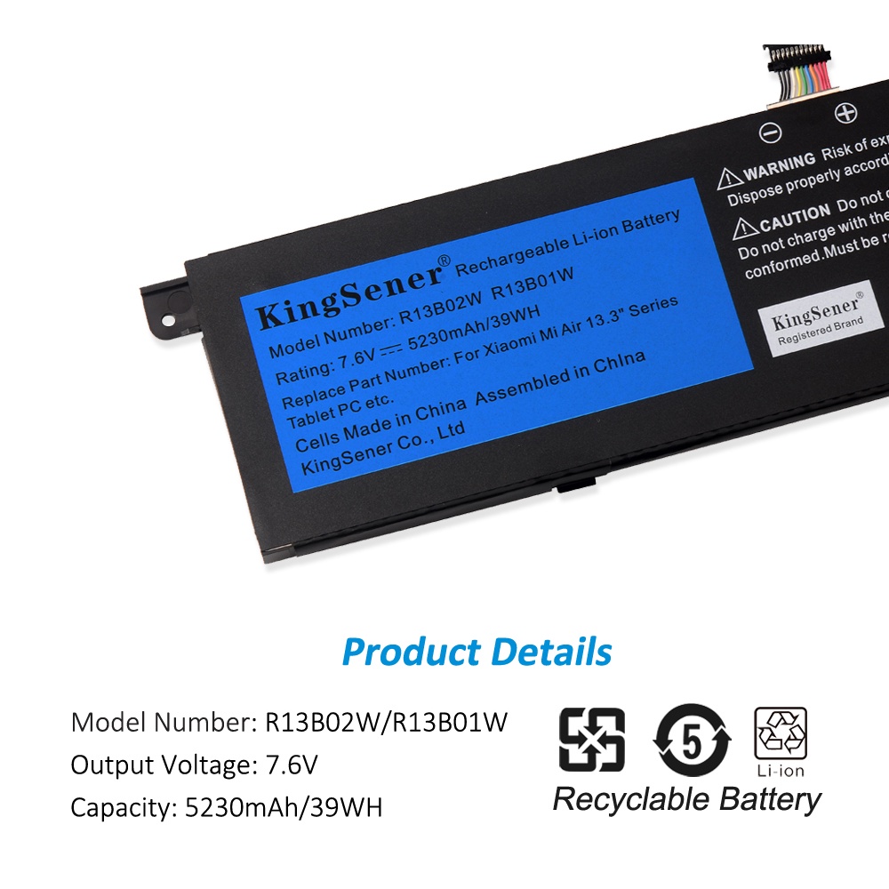 Kingsener 7.6V 5230mAh New R13B01W R13B02W Laptop Battery For Xiaomi Mi ...