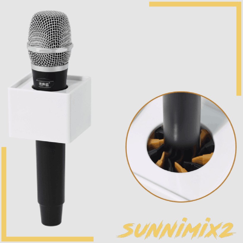 Portable White Injection Molding Cube Interview Mic Microphone Flag ...