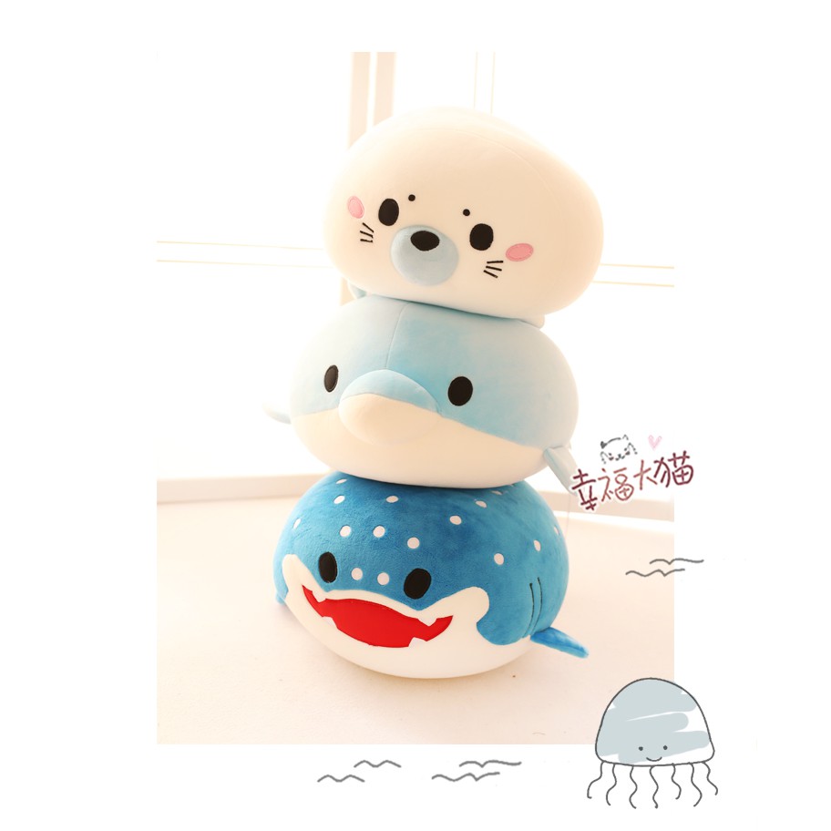 ย่อหน้าเดียวกัน Yu Huangjing Whale Dolphin Penguin Doll Ocean Ragdoll ...