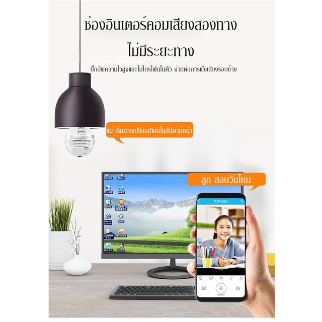 กล้องวงจรปิด หลอดไฟ 360องศา - ggud9v3zae - ThaiPick