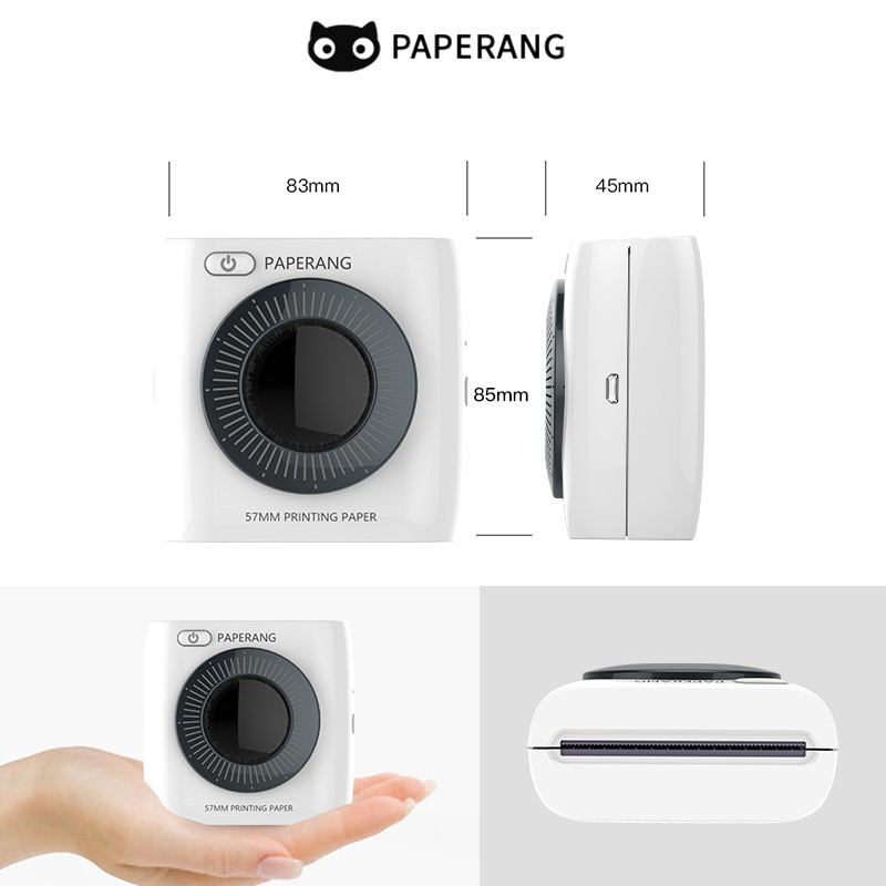 Paperang Peripage เครื่องปริ้นพกพา Paperang P2 เข้ม 300 DPI เครื่องพิมพ์แม่ค้าออนไลน์ เครื่อง ป ...