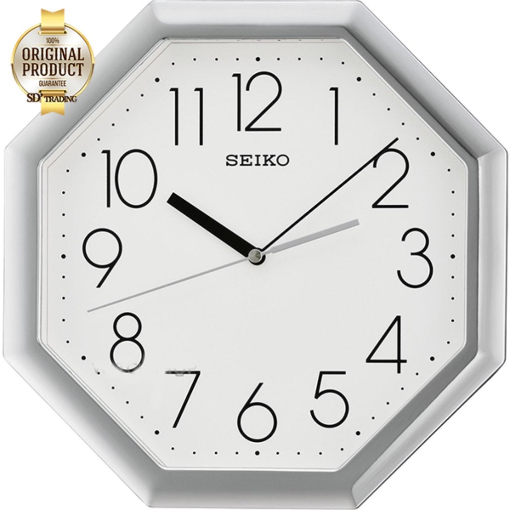 SEIKO นาฬิกาแขวนผนัง ขอบน้ำตาล/หน้าทองขาว รุ่น QXA272B - mstime - ThaiPick