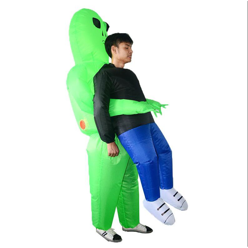 2018 New Inflatable Costume green alien kids Funny Blow Up Suit Party ...