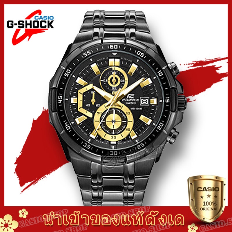 asio Edifice Two Tone Black Rose Gold Chronograph EFR 539 บริการเก็บ ...