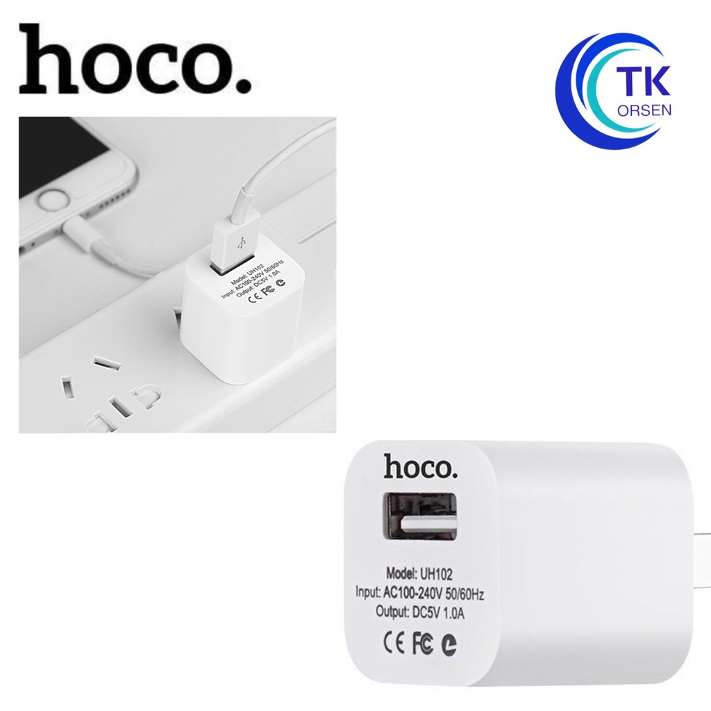 หัวชาร์จ Hoco UH102 ของแท้100 1 USB 1แอมป์ - orsen_official_store - ThaiPick