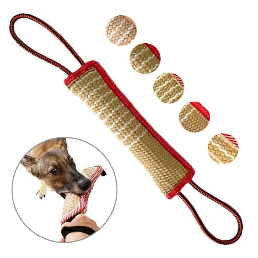 Dog Tug Toy Dog Bite Pillow Jute Bite Toy with 2 Handles Best for Tug ...