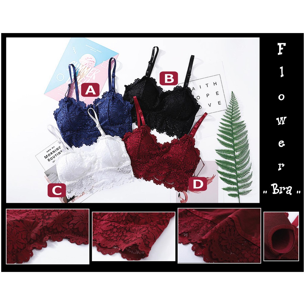 Flower Bra บราลูกไม้ สวยเซ็กซี่มากยิ่งขึ้น หากใส่คู่กับบราปีกนกหรือบรา ...