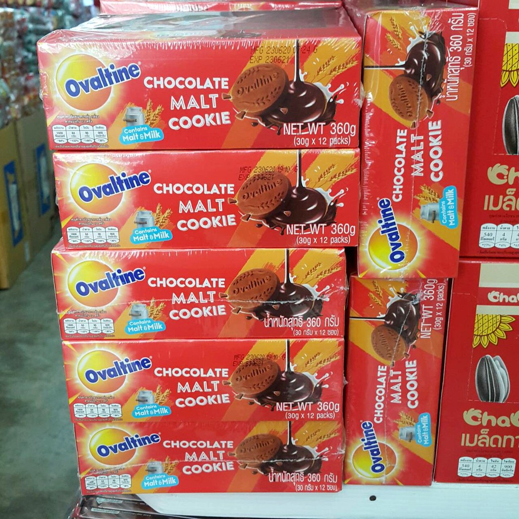 Ovaltine Chocolate Malt Cookie คุกกี้โอวัลติน ขนาด 30 กรัม บรรจุ 12 ซอง ...