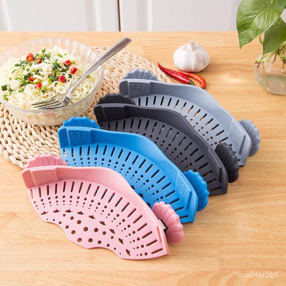 1pcs Silicone Food Strainers Heat Resistant Clip On Strain Strainer ...