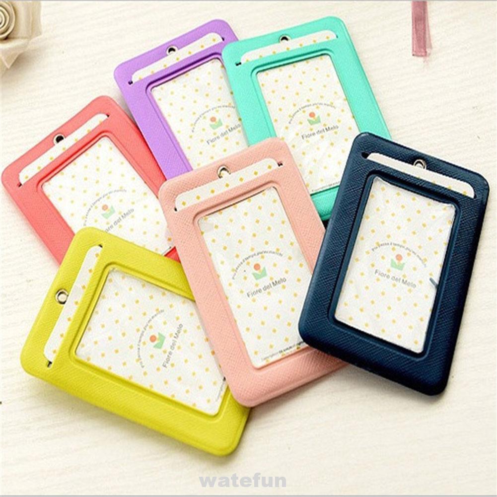 Back Cover PU Leather ID Card Bus Pass Case Holder Pouch - watefun.th ...
