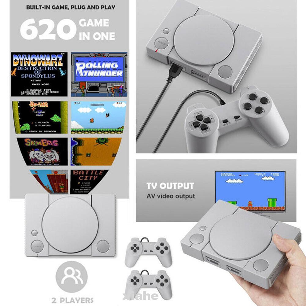 Home ABS Kids Gift Plug And Play Mini Retro 8 Bit 620 Built In Games PS1 Style With 2 ...