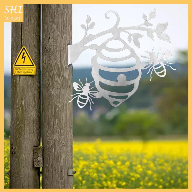 SHIWAKI Creative Metal Bee Hive Garden Decor Honeycomb Bees Gift for ...