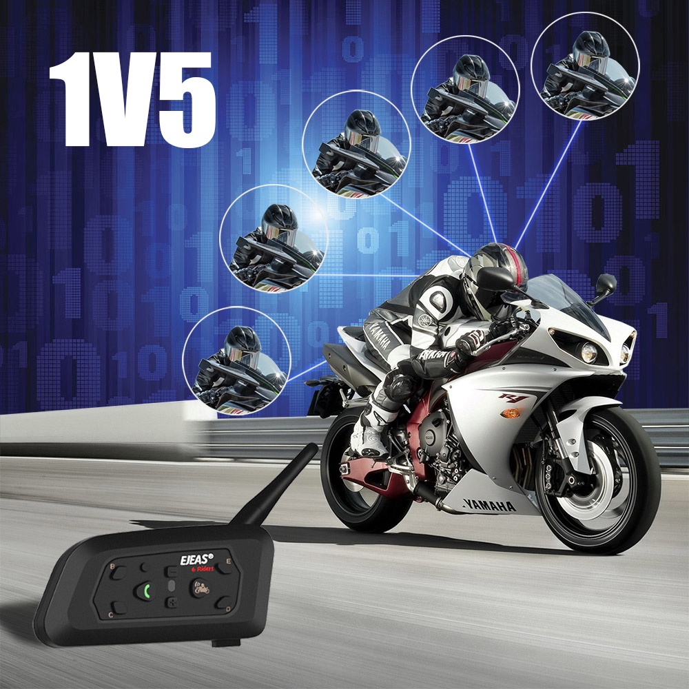 ﺴEJEAS V6 Pro Intercom 1200m Motorcycle Bluetooth Helmet Intercom CSR ...