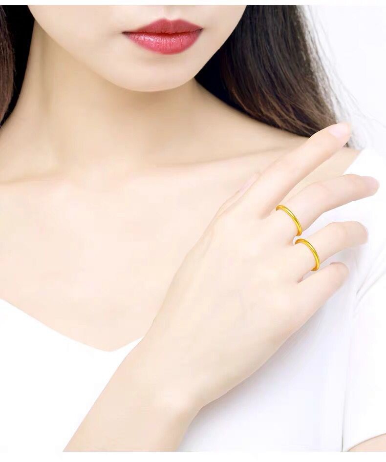 ของเวียดนามโบราณมรดกทอง 18K ทองลุ่มน้ำแหวนหญิงฮอร์โมนยากจิน Sansheng III 999 แหวนจำลอง 3 มิติ ...