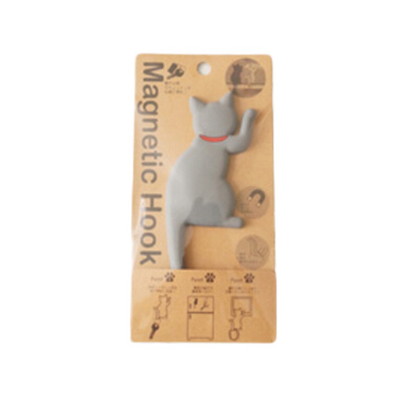 Cute Cat Shape Magnetic Wall Mount Keys Hook Fridge Magnet Hanging Hook ...