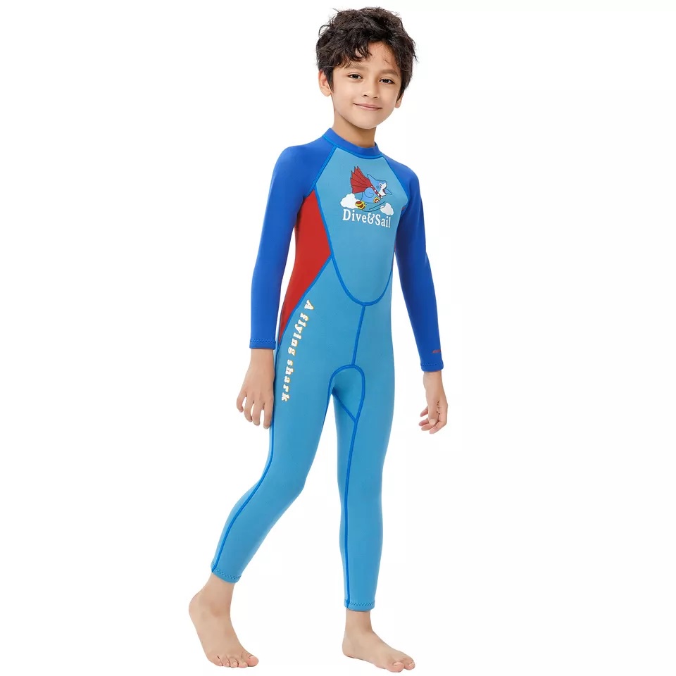 X-Manta ชุดว่ายน้ำสำหรับเด็กผู้ชาย Neoprene 2.5mm.แขนยาว ชุดว่ายน้ำ ...