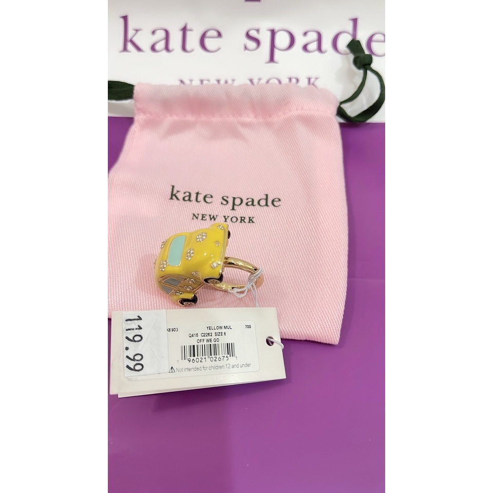 พร้อมส่ง Sale 899ถูกฝุดๆ แหวน Kate Spade รูปรถ ประดับเม็ดคริสตัลรอบคัน ...