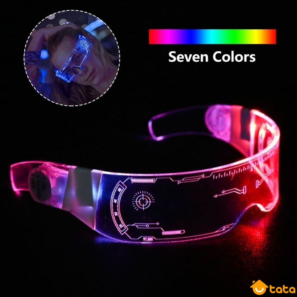 LED Luminous Glasses EL Flashing Neon Bar Party Light Up Rave Costume ...